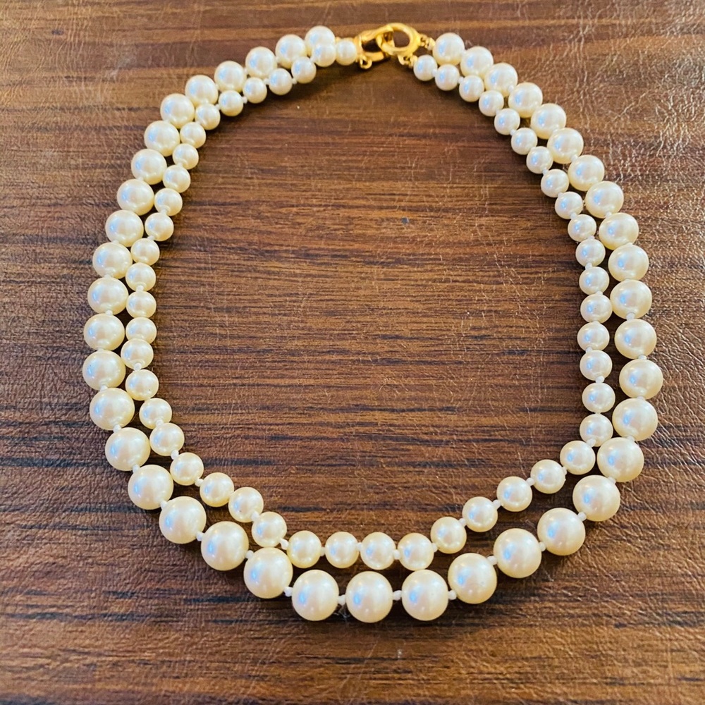 Monet 2 Strand 6 & 8mm Pearls Necklace - Gem